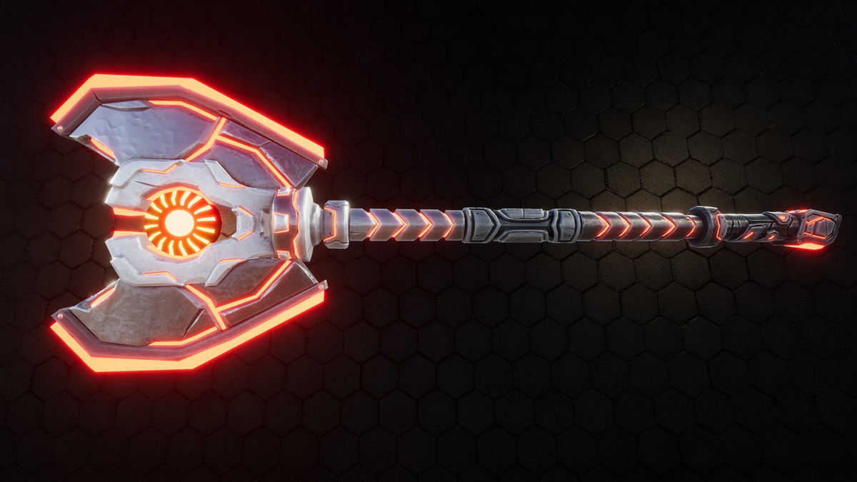 Axe fantasy sci-fi weapon with Effects