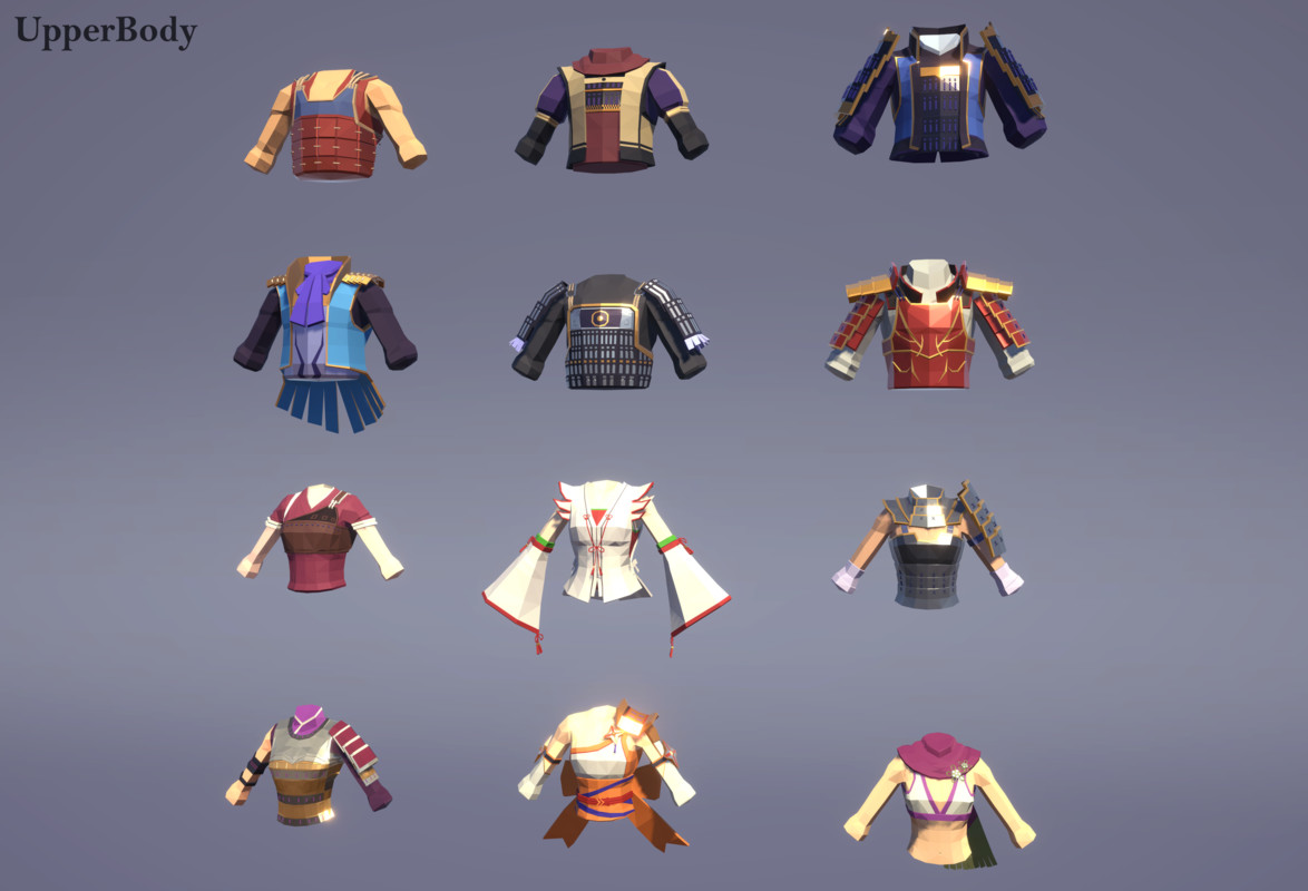 Polygon Characters_Modular Japanese Generals