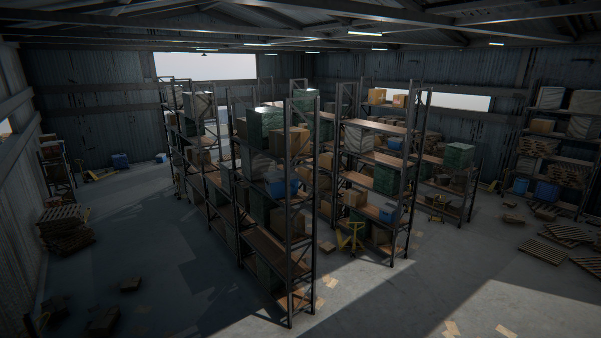 Realistic Modern Industrial Warehouse Asset Package