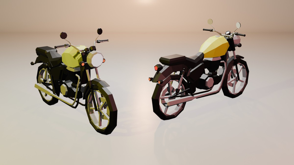 Low poly motorcycles