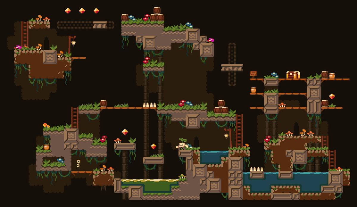 Underground Ruins PixelArt Tileset 8x8