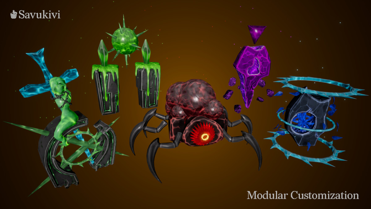 Stylized Rock Enemies - Modular Kit