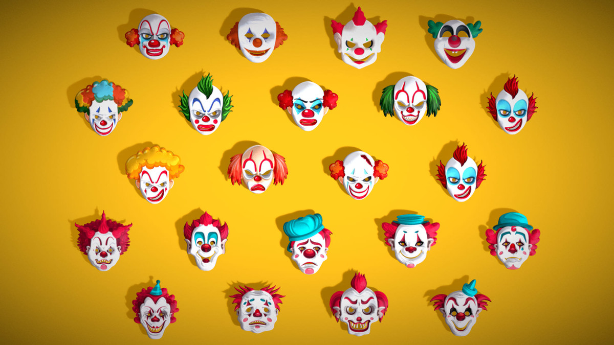 22 It Joker Horror Evil Masks Pack - Kids Evil Fantasy - Stylized Party ...