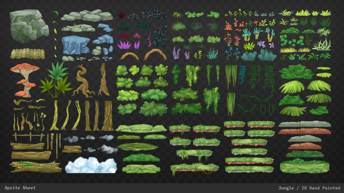 Jungle 2D Hand Painted Pack - AssetsDeals.pro
