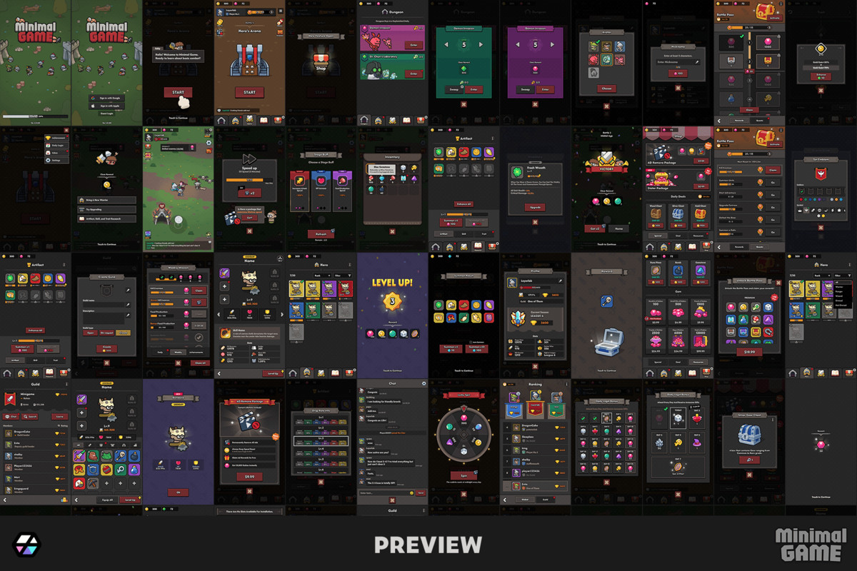 GUI Pro - Minimal Game Dark(+PSD)