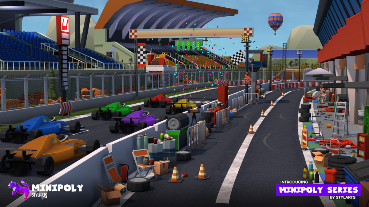 Minipoly Series - Race Track ( Stylized Lowpoly Environment )